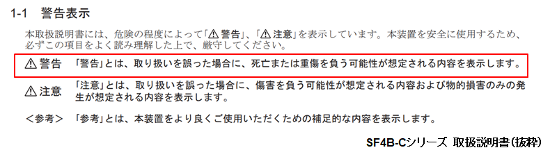 SF4B-Cの安全距離計算に使用する応答時間は、ON、OFFのどちらか？